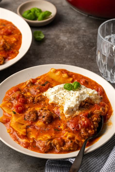 One Pot Lasagna Soup Cookies And Cups