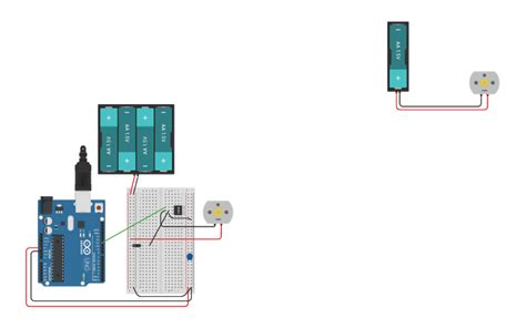 Circuit Design Single Direction Motor Experiment Tinkercad