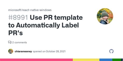 Use Pr Template To Automatically Label Prs · Issue 8991 · Microsoft