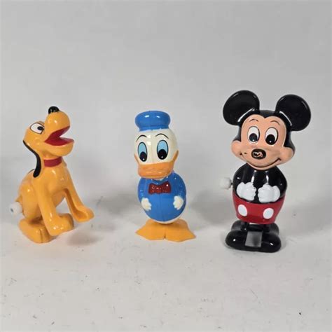 Mickey Mouse Pluto Donald Duck Tomy Wind Up Toy Vintage Bundle Lot