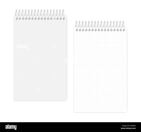 Top Spiral Dot Grid Notebook Page And Cover Realistic Vector Mockup