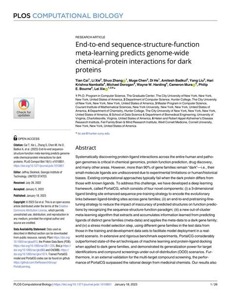 Pdf End To End Sequence Structure Function Meta Learning Predicts Genome Wide Chemical Protein Pdf End To End Sequence Structure Function Meta Learning Predicts Genome Wide Chemical Protein