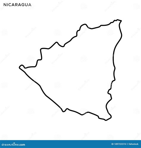 Outline Map Of Nicaragua Vector Design Template Editable Stroke Stock