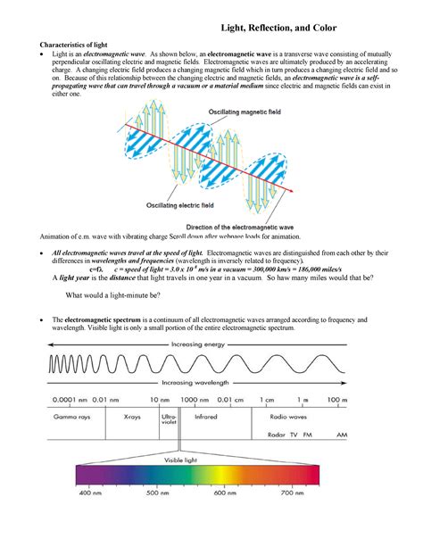 Light Reflection And Colour In Physics Studocu