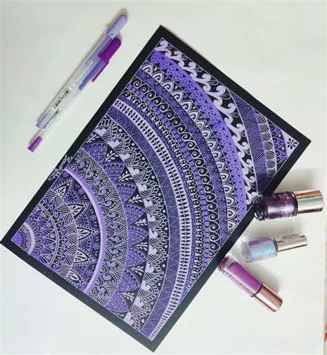 Shades Of Purple Mandala Drawing