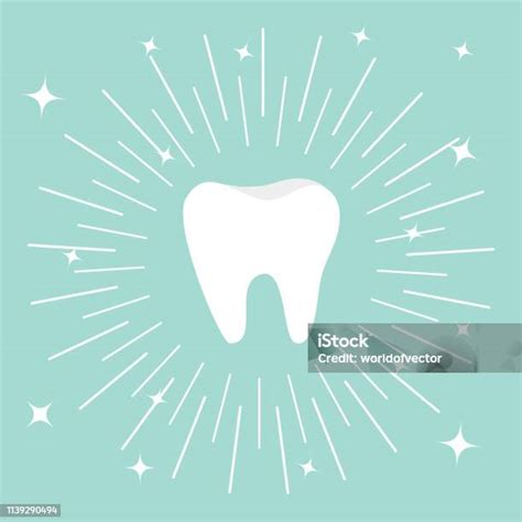 건강 한 치아 아이콘입니다 라운드 라인 원 구강 치과 위생 어린이 치아 관리 빛나는 효과 별입니다 파란색 배경입니다 평면 디자인입니다 0명에 대한 스톡 벡터 아트 및 기타