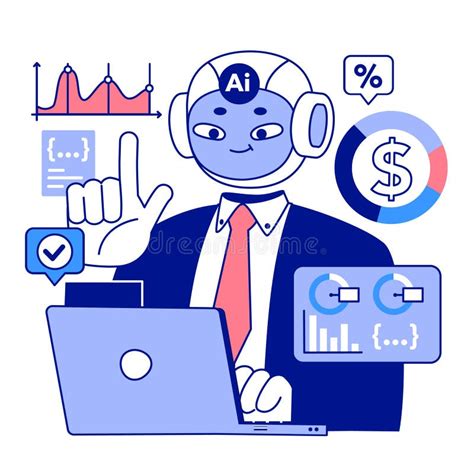 Artificial Intelligence In Business Ai Powered Production Management Stock Vector