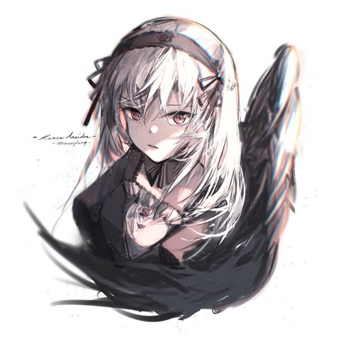 Safebooru 1girl Absurdres Bangs Black Dress Black Hairband Black