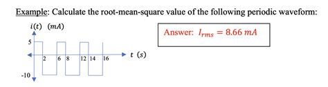 Example Calculate The Root Mean Square Value Of The Chegg Com