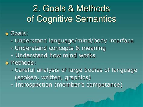Ppt Formalization And Implementation Of Cognitive Semantics Powerpoint Presentation Id 255493