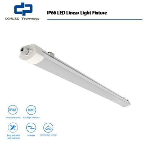 IP LED Linear Light Fixture White Linear LED Ceiling Light Commercial White Linkable LED