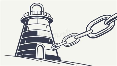 Lighthouse With Heavy Chain Coastal Strength Vector Design Generative Ai Stock Illustration