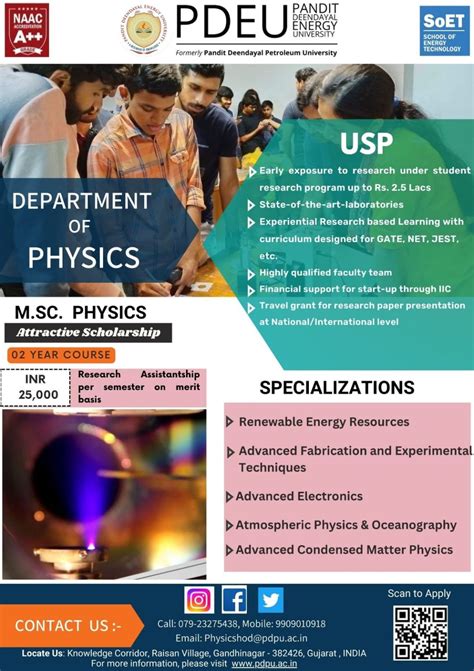 Department Of Physics Pdeu On Linkedin Msc Physics Admissionopen2023 Bsc University Pdeu