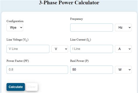 Online 3 Phase Power Calculator