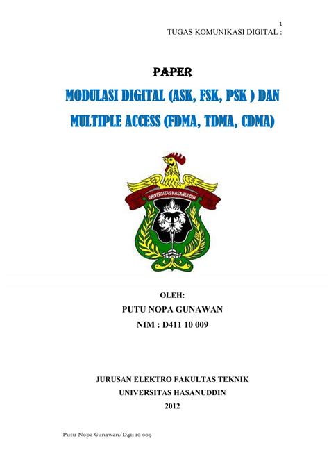 Modulasi Digital Ask Fsk Psk Dan Multiple Access