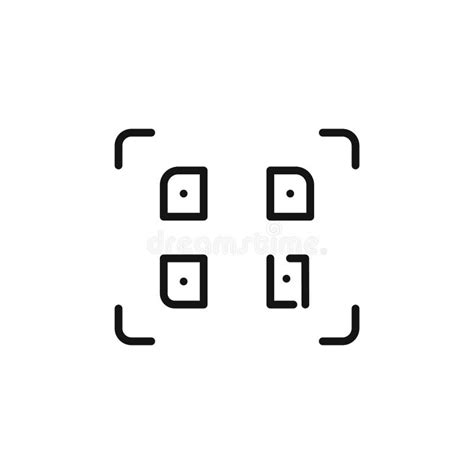 Qr Code Icon Thin Line Art Isolated Stock Illustration Illustration