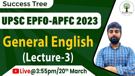 General English Lecture 3 UPSC EPFO APFC 2023 Success Tree YouTube