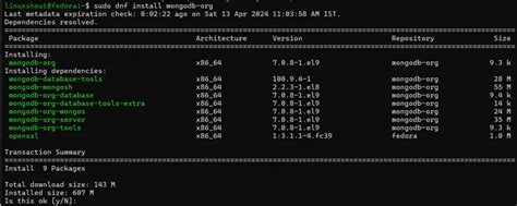 steps to install mongodb server on fedora linux any version