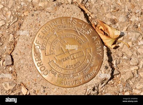 Brass Metal Disc Us Army Corps Of Engineers Survey Marker Wildcat