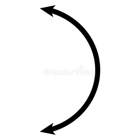 Semicircular Curved Thin Long Double Ended Arrow Dual Semi Circle Arrow Flat Style Stock