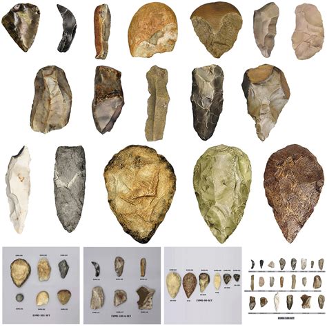 ROCK TOOLS FOSSIL HOMINIDS Archeulian Neanderthal Mousterian Oldowan Awl Banded Flint Bi