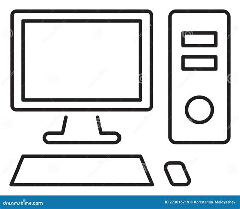 Information Technology Computer Cpu Vector Icon Illustration Stock