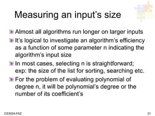 FAZ A First Step Toward Algorithm Complexity Analysis Ppt