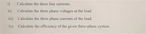 Solved A Balanced Three Phase Y Connected Generator With