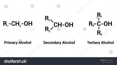 Differentiate Between Primary Secondary Tertiary Alcohols Vetor Stock Livre De Direitos