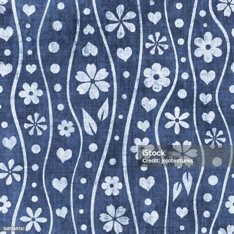 남색 꽃 패턴 그런지 배경 보호 스타일 패턴 민족 3d 일러스트레이션이 있는 패브릭 매끄러운 질감 0명에 대한 스톡 사진 및 기타 이미지 Istock