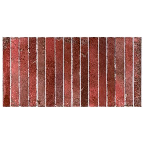 Ivy Hill Tile Mawr Red 59 In X 031 In Polished Fluted Ceramic Wall