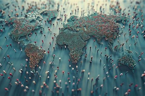 world population day 3d rendering concept premium ai generated image