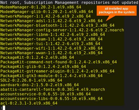 how to show list of installed packages using yum[2 cases]