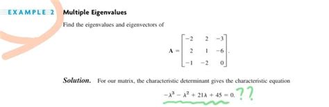 Solved Multiple Eigenvalues Find The Eigenvalues And