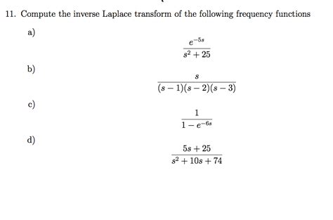 Solved Compute The Inverse Laplace Transform Of The Chegg