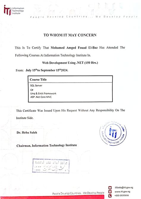 Webdevelopment Dotnet Backenddevelopment Learning Iti Mohamed