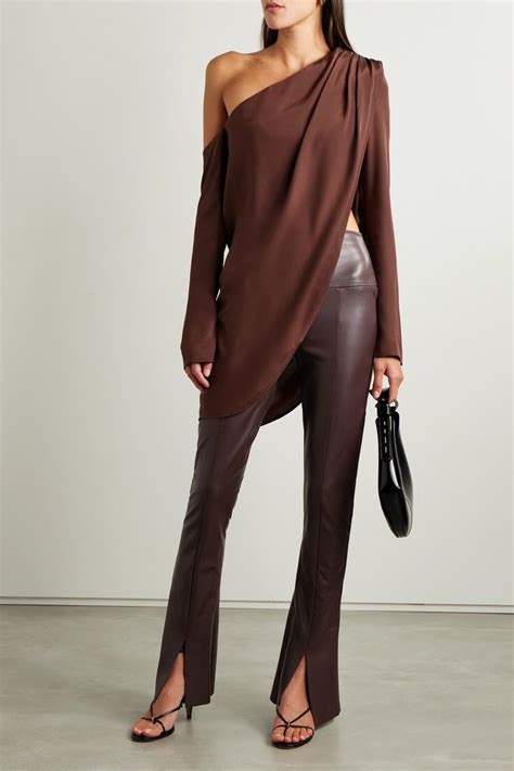 Norma Kamali Spat Vegan Leather Flared Leggings Norma Kamali Fashion