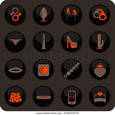 Sex Shop Color Vector Icons On Stock Vector Royalty Free 1340592974 Shutterstock