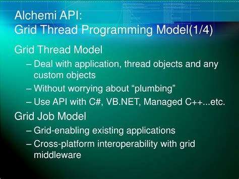 Ppt Alchemi A Net Based Grid Computing Framework And Its