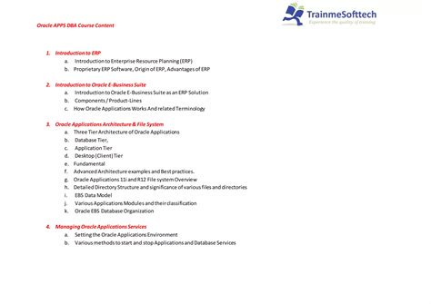 Oracle Apps Dba Course Content Trainmesofttech Ppt