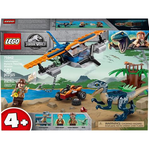 Lego 75942 Jurassic World Velociraptor Biplane Rescue Mission