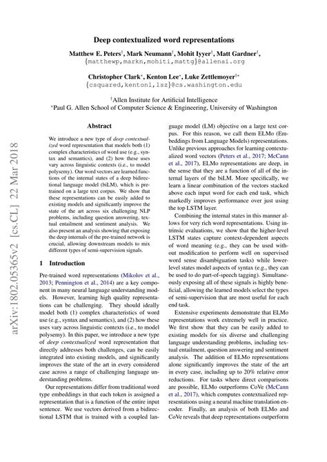 Deep Contextualized Word Representations