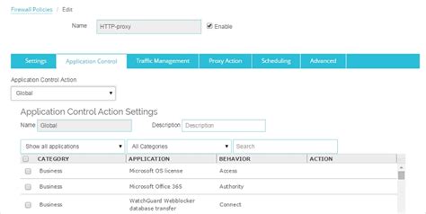 Habilitar Application Control en una Política