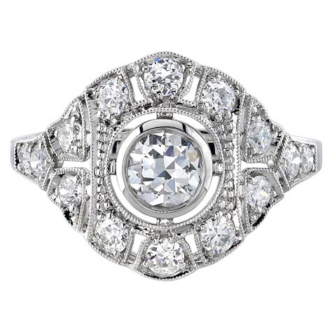 Handcrafted Christina Old European Cut Diamond Ring By Single Stone For