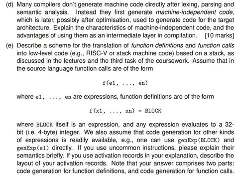 Solved D Many Compilers Dont Generate Machine Code