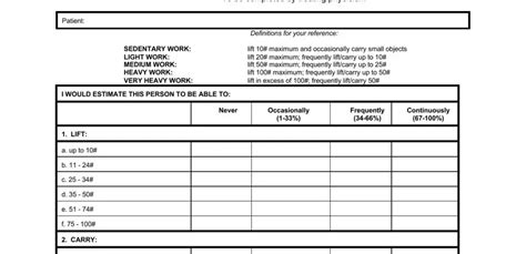 Functional Capacity Evaluation Pdf Form Formspal