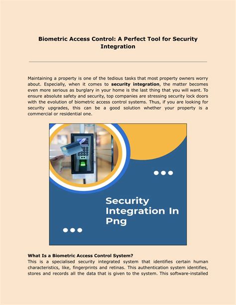 Ppt Biometric Access Control A Perfect Tool For Security Integration