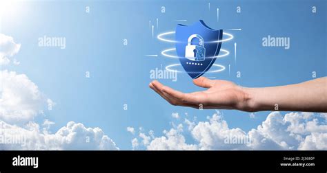 Cyber Security Network Padlock Icon And Internet Technology Networking Businessman Protecting