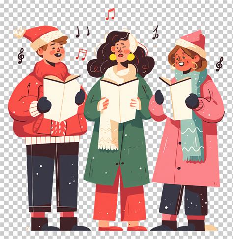 Go Caroling Day Christmas Carol Singers In Festive Mood Png Clipart