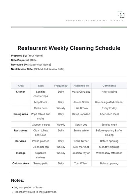 Free Weekly Cleaning Schedule Templates Editable And Printable